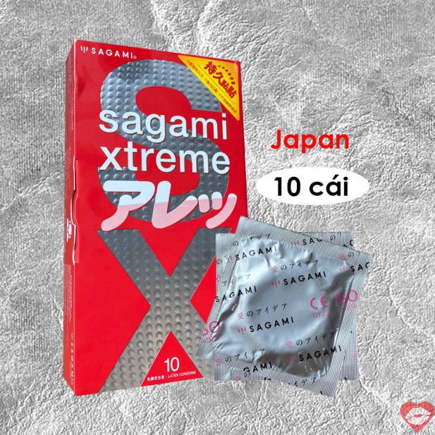 Địa chỉ bán Bao Cao Su Sagami Xtreme Feel Long gân gai - Hộp 10 cái cao cấp